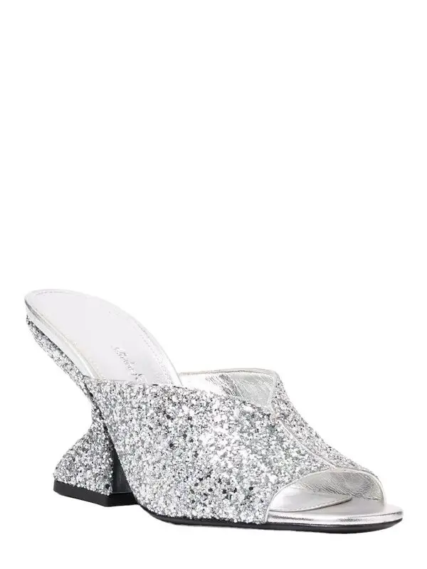 FERRAGAMO Sansu Glitter-detail High Sculpted Heel Sandals - Silver