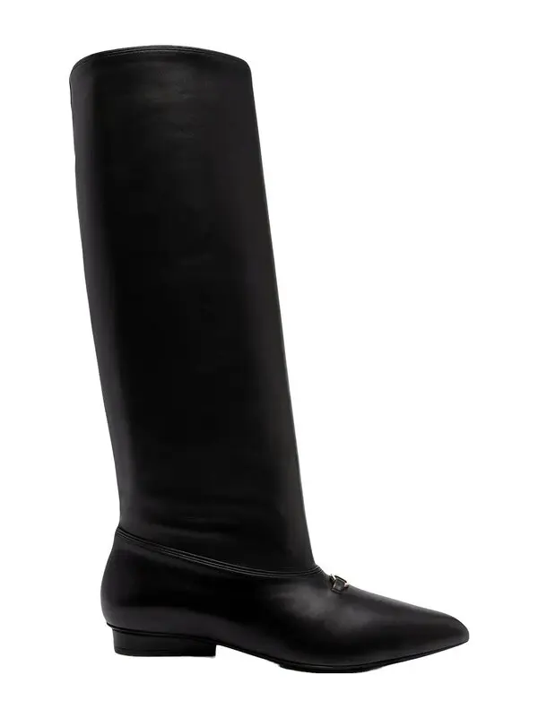 FERRAGAMO Gancini Knee-high Boots - Black