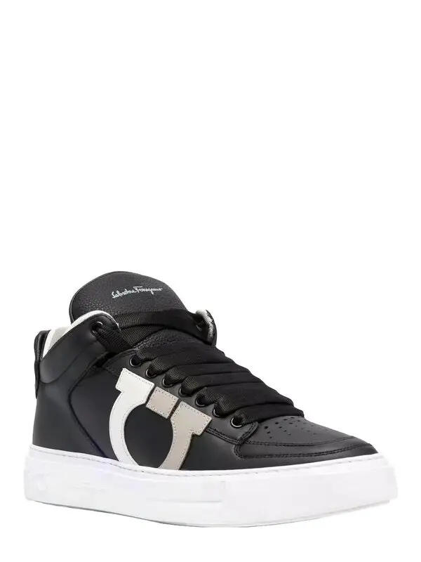 FERRAGAMO Gancini Print Low-top Sneakers - Black