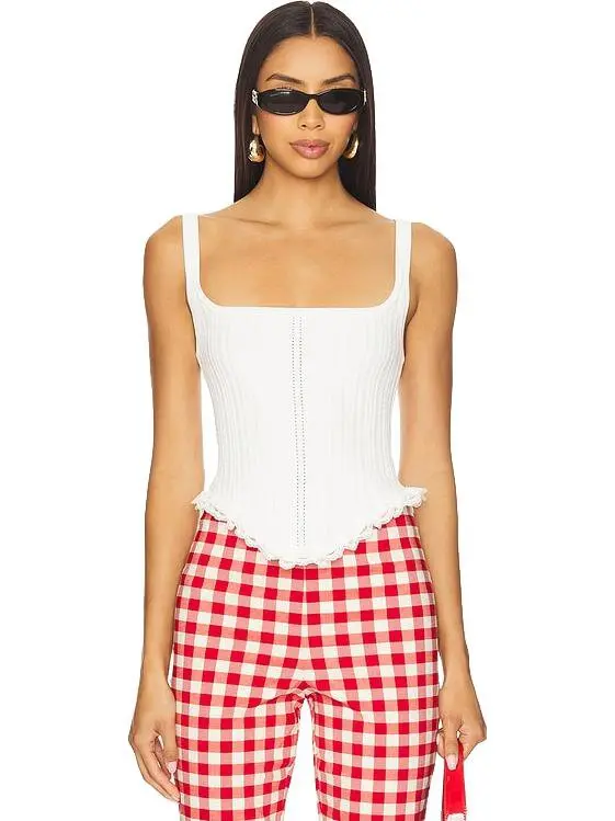 Lpa Suzy Knit Corset Top - White