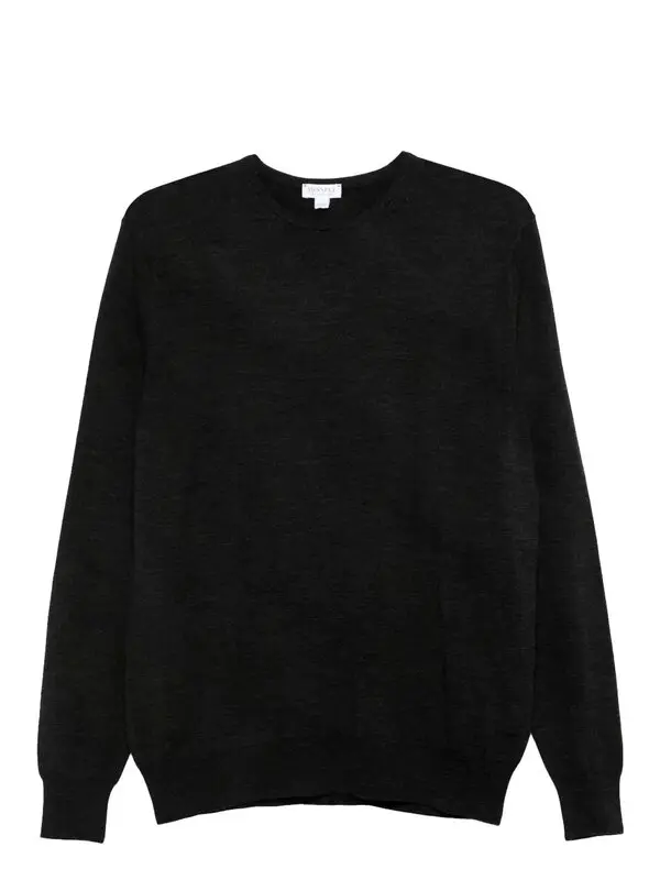 Sunspel Fine-knit Merino Jumper - Grey