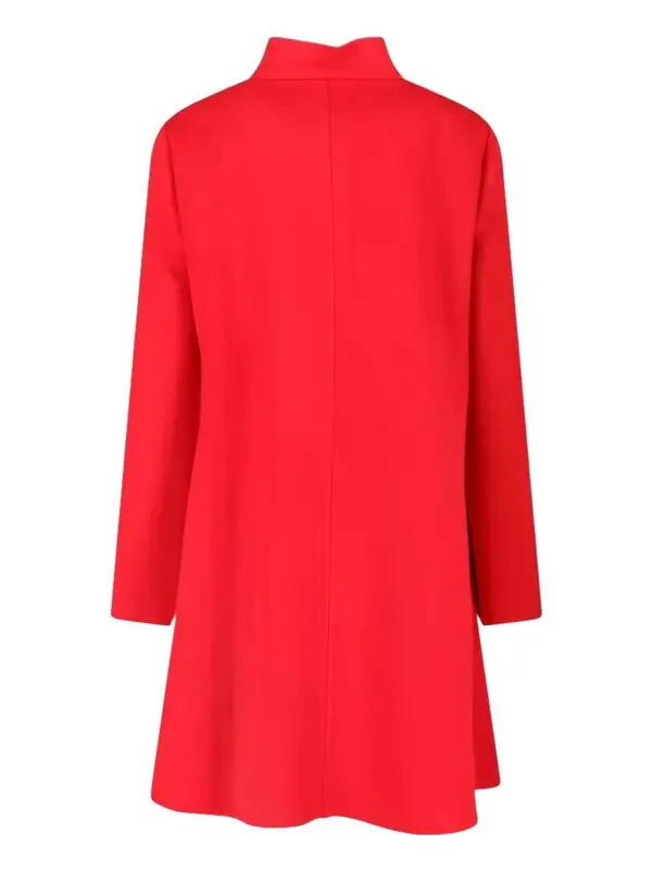 Valentino Garavani Compact Drap Coat With V-gold Detail - Red