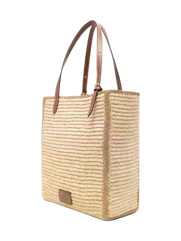 ANYA HINDMARCH Eyes Raffia Tote Bag - Neutrals