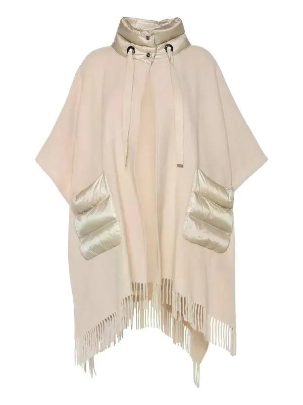 Herno Fringed Cape - Neutrals