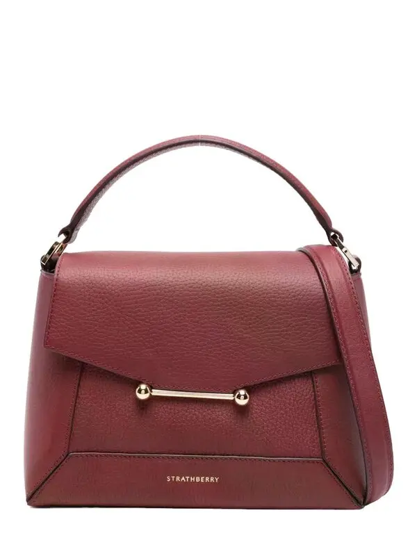 Strathberry Nano Mosaic Top-handle Bar-detail Tote Bag - Red