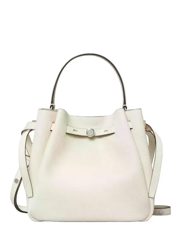 Tory Burch Romy Bucket Bag In Pebbled Leather - Neutrals