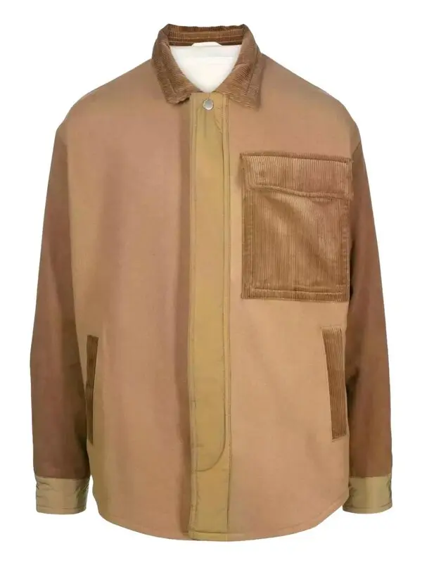 Emporio Armani Corduroy-panelled Cotton Jacket - Neutrals