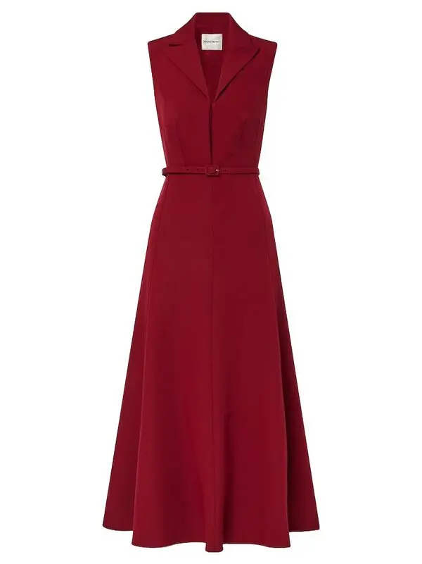 Roland Mouret Crepe Midi Dress - Red