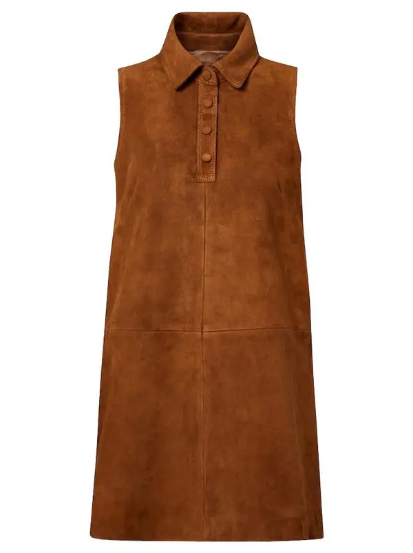 FRAME Suede City Mini Dress - Brown