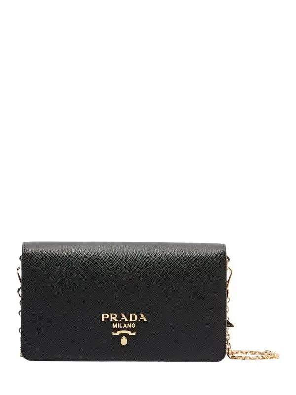 Prada Saffiano Leather Mini Shoulder Bag - Black