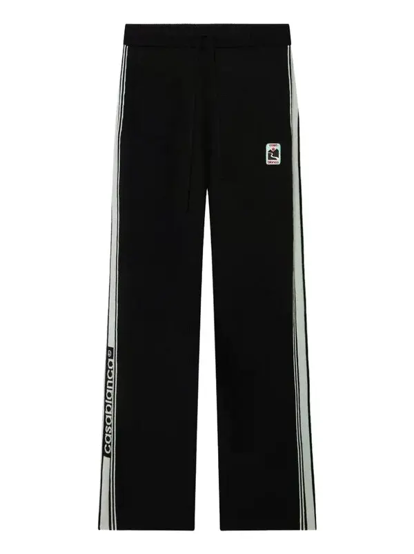 Casablanca Merino Wool Side Stripe Track Pants - Black