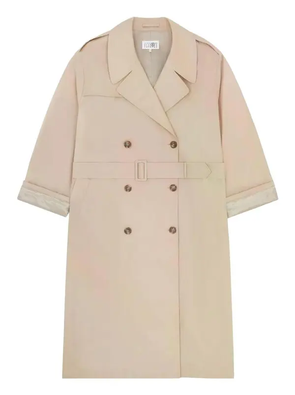MAISON MARGIELA Double-breasted Belted Trench Coat - Neutrals