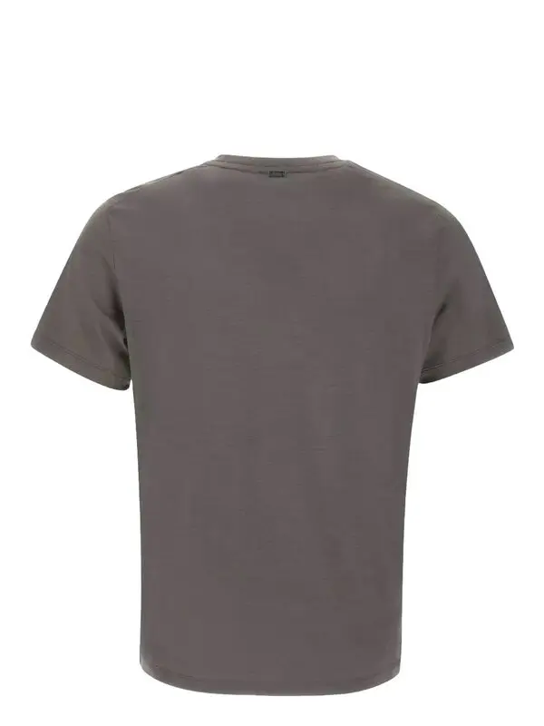 Herno Ribbed-neck Wool T-shirt - Grey
