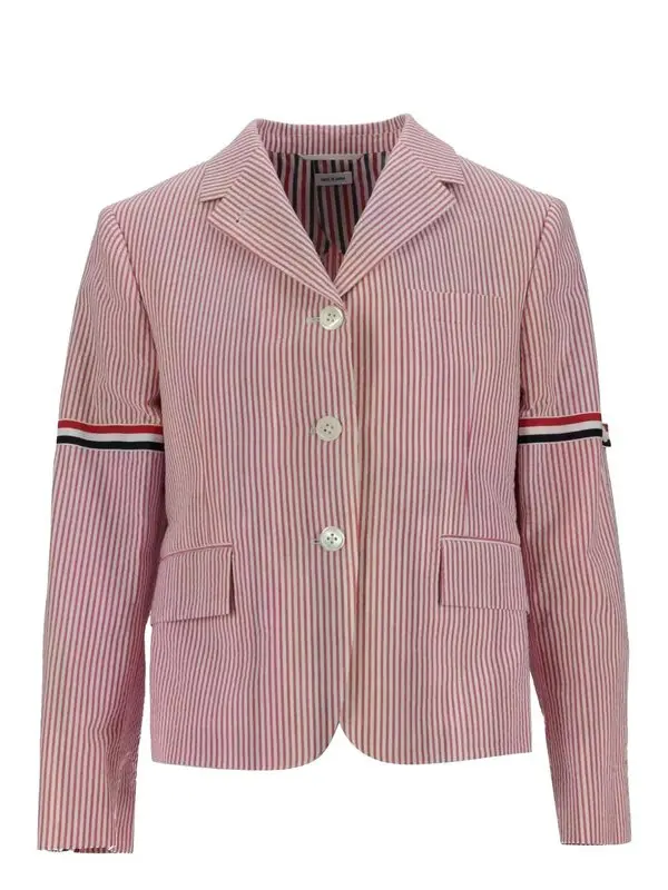 Thom Browne Striped Pattern Blazer - Red