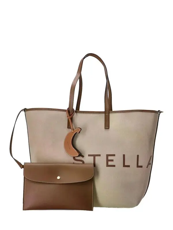Stella McCartney Logo Print Tote Bag - Neutrals