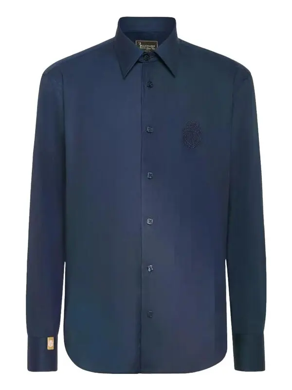 BILLIONAIRE Logo-patch Shirt - Blue