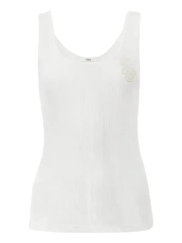Chloé Broderie Anglaise Cotton Skirt - Neutrals