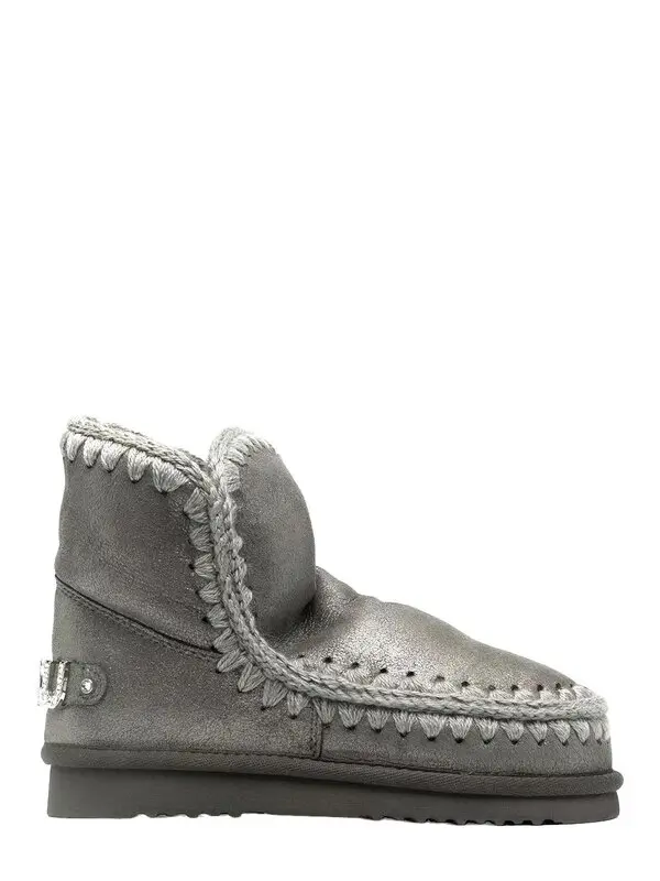 Mou Eskimo 18 Metallic Sheepskin Ankle Boots - Grey
