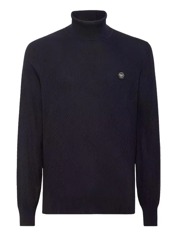 Philipp Plein Logo-patch Turtleneck Sweater - Black