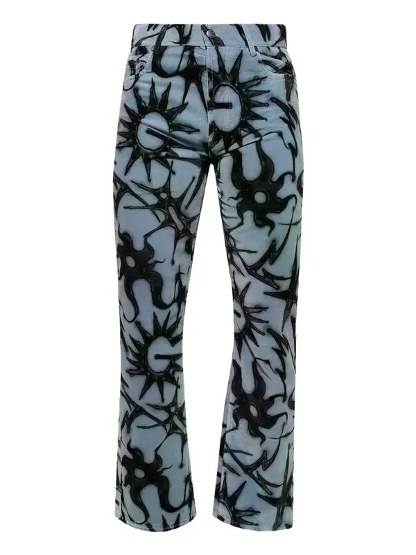 CASELLA MEYER Velvet Printed Trousers - Blue