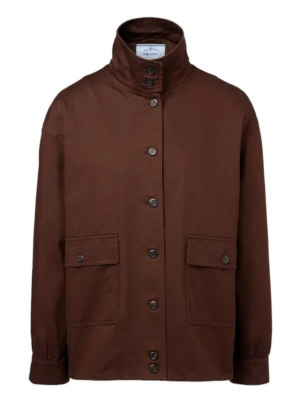 Prada Oversized Cotton Field Jacket - Brown
