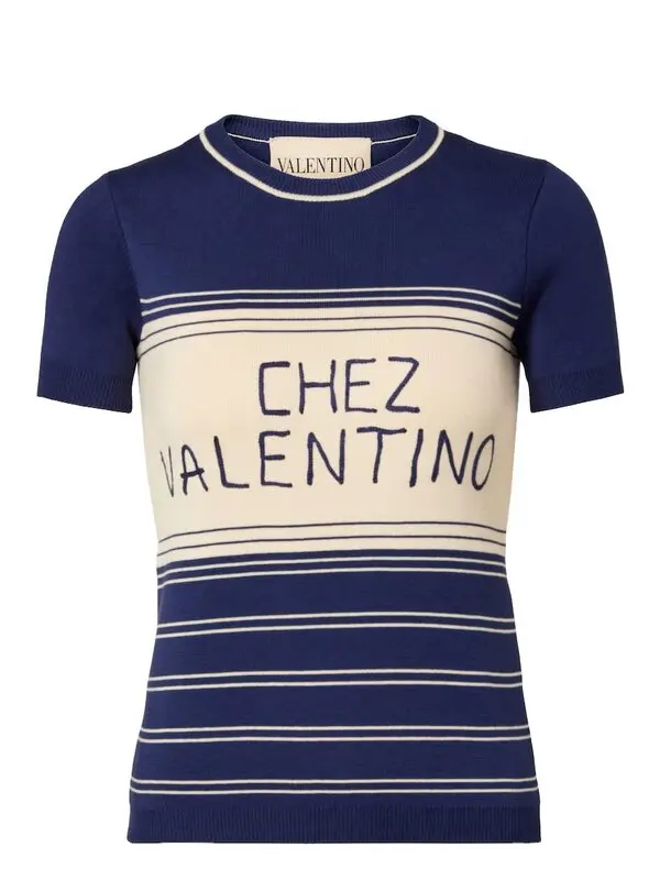 Valentino Garavani Chez Cotton T-shirt - Blue