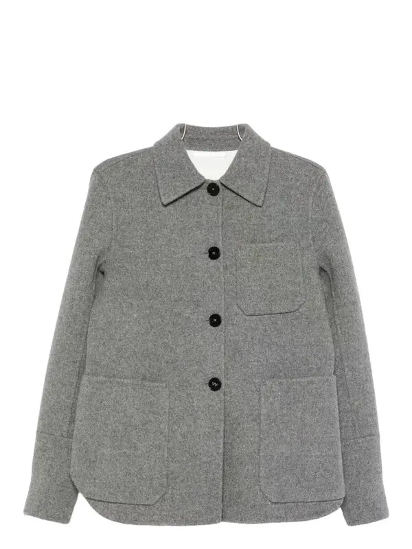 JIL SANDER Patch-pocket Button-front Jacket - Grey