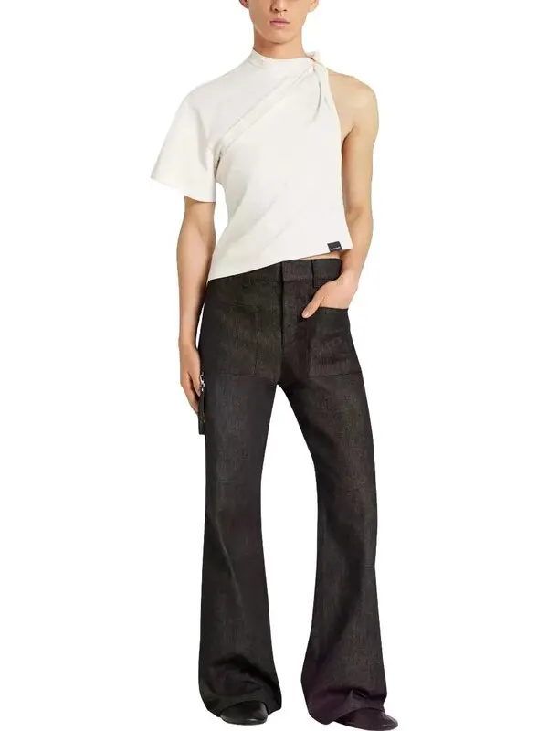COURREGES Asymmetrical One-shoulder T-shirt - White