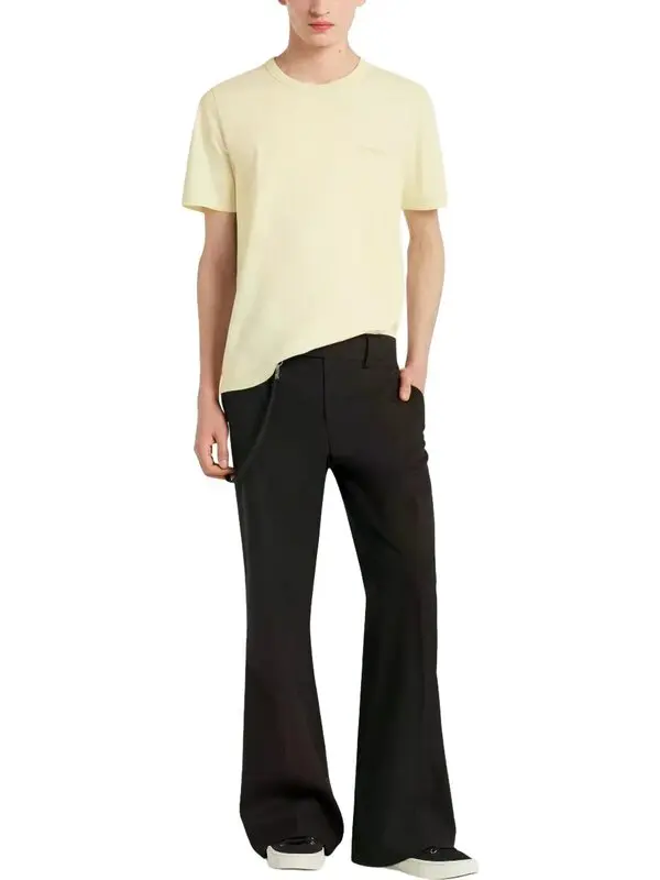 COURREGES Logo-embroidered T-shirt - Yellow