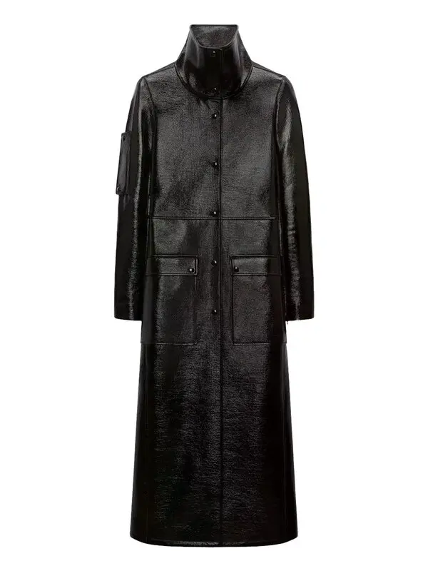 COURREGES High-shine Trench Coat - Black