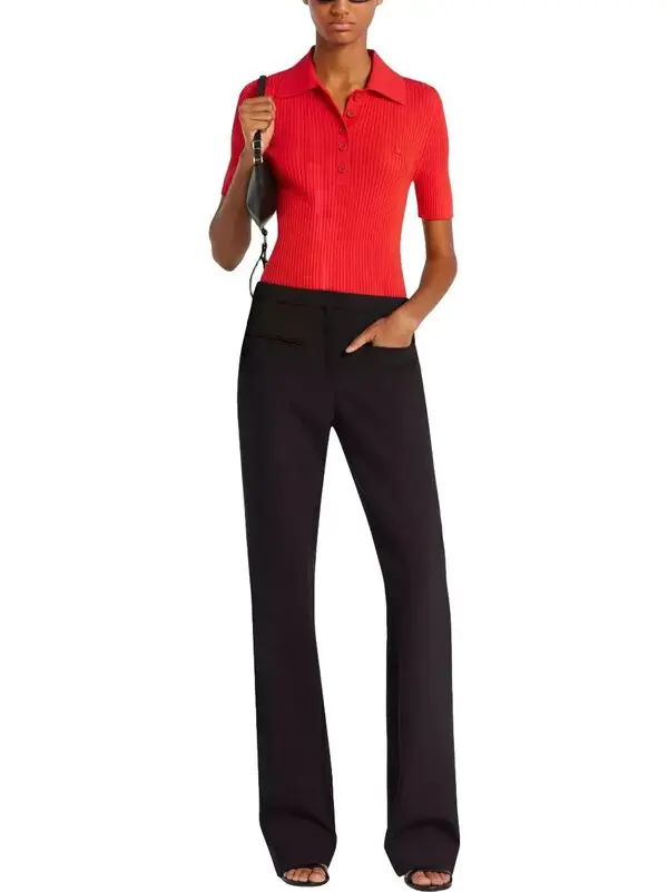 COURREGES Ribbed Polo Top - Red