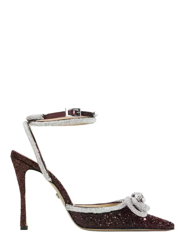 Mach & Mach 110mm Double Bow Crystal-embellished Pumps - Red