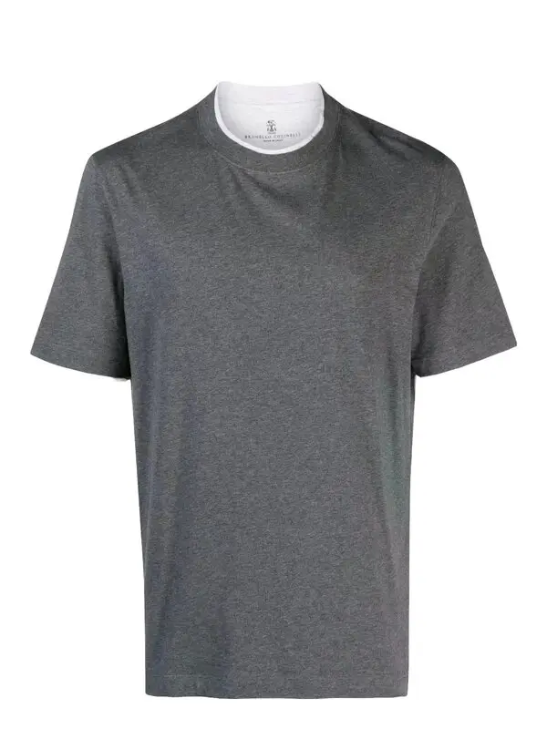 Brunello Cucinelli Layered-effect Cotton T-shirt - Grey
