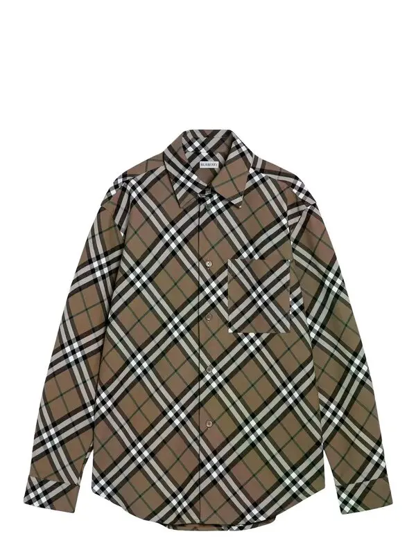 Burberry Checked Long-sleeved Shirt - Neutrals