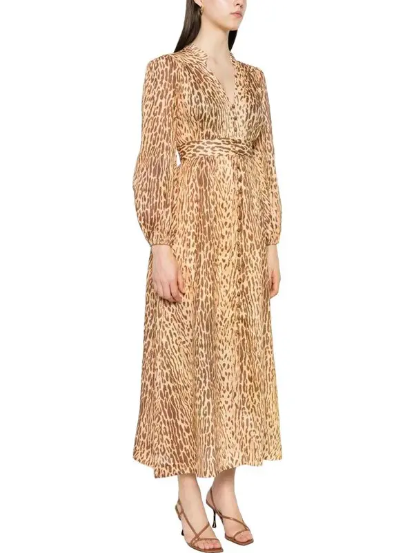 Zimmermann Leopard-print Button-front Dress - Neutrals