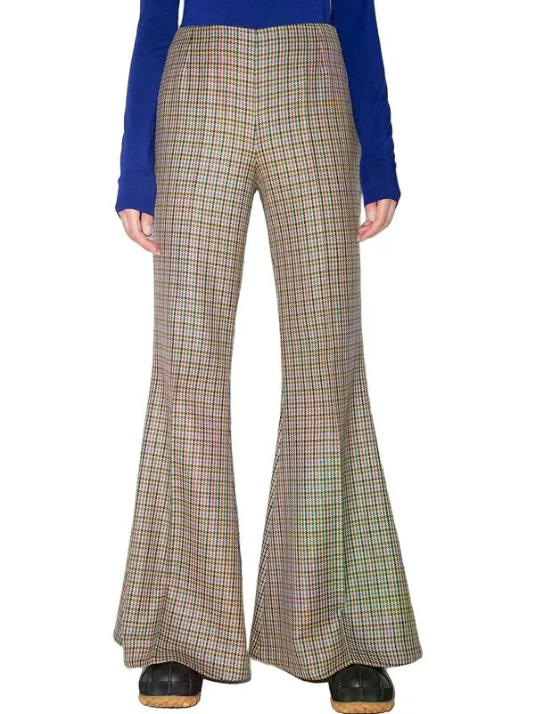 Stella McCartney Houndstooth Pattern Flared Trousers - Neutrals