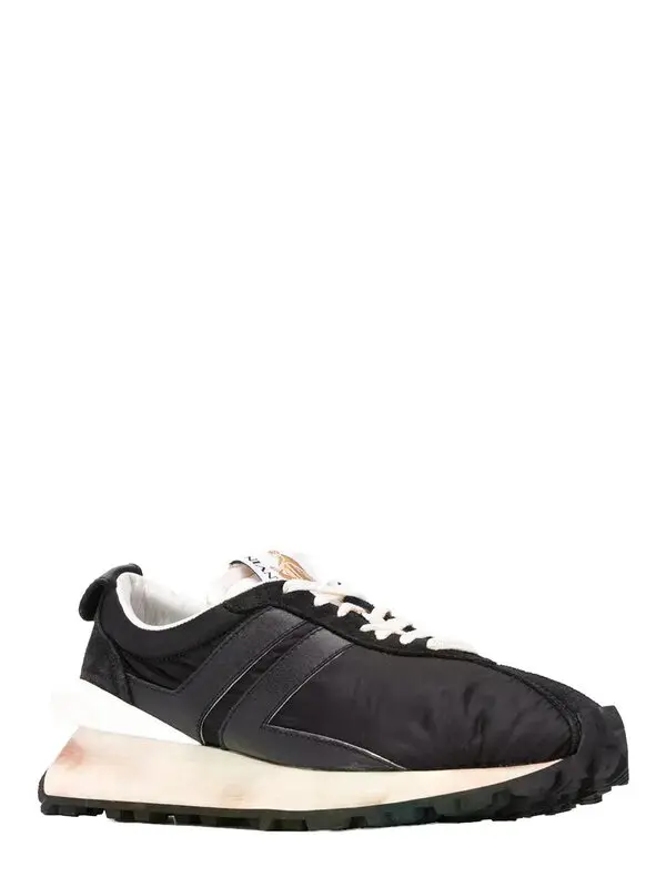 LANVIN Paneled Leather Sneakers - Black
