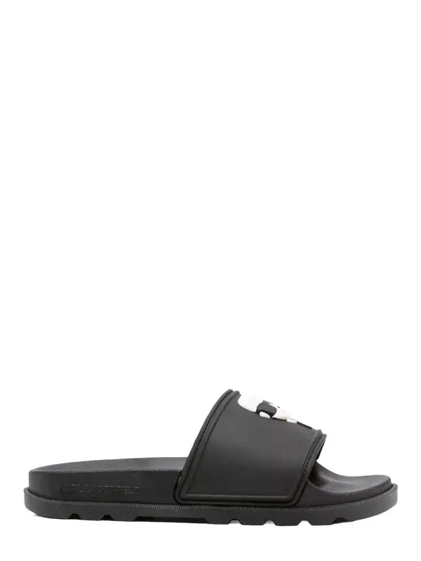 Karl Lagerfeld Logo-embellished Slides - Black