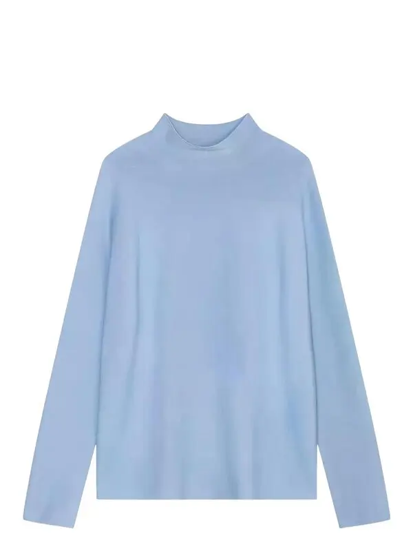 Marc O'polo High-neck Long-sleeve T-shirt With Drop Shoulders - Blue