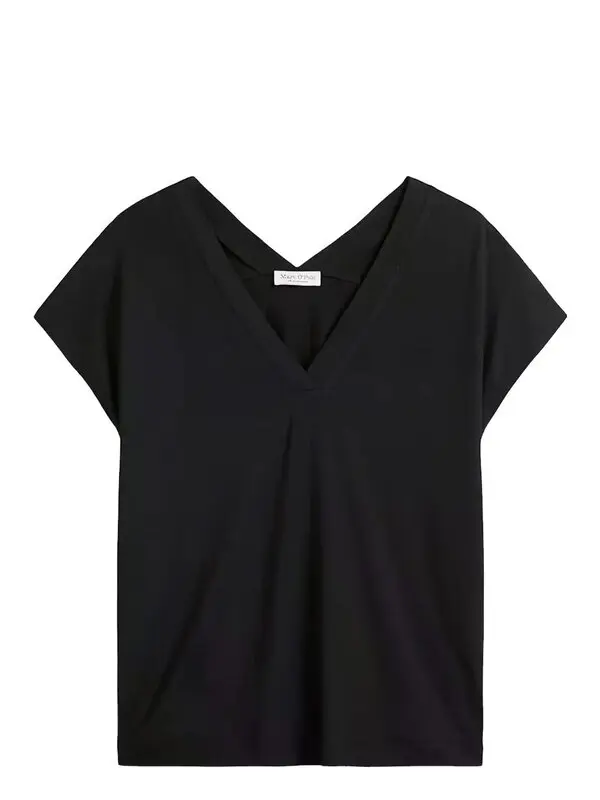 Marc O'polo V-neck Cap-sleeve Top - Black