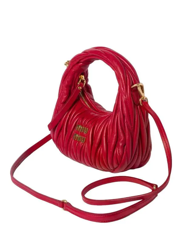 Miu Miu Mini Wander Matelassé-effect Shoulder Bag - Red