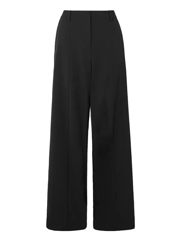 JEAN PAUL GAULTIER Twill Wide-leg Stirrup Trousers - Black