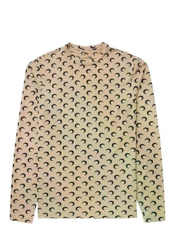 MARINE SERRE Regenerated Moon-print Long-sleeve T-shirt - Neutrals