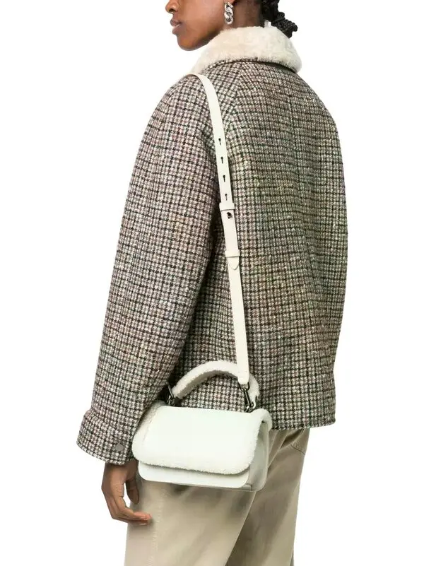 Brunello Cucinelli Shearling-trim Leather Bag - White
