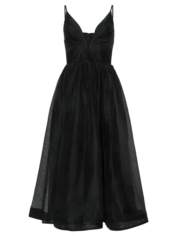 Zimmermann Illustration V-neck Midi Dress - Black