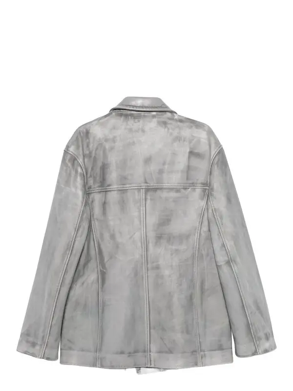 Marni Faded Effect Leather Coat - Grey