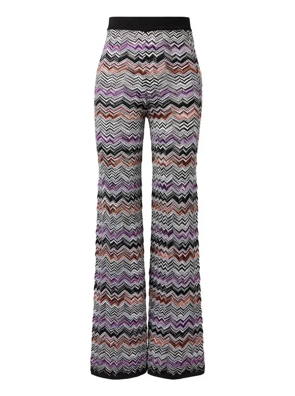Missoni Zigzag Knitted Wide-leg Trousers - Multicoloured