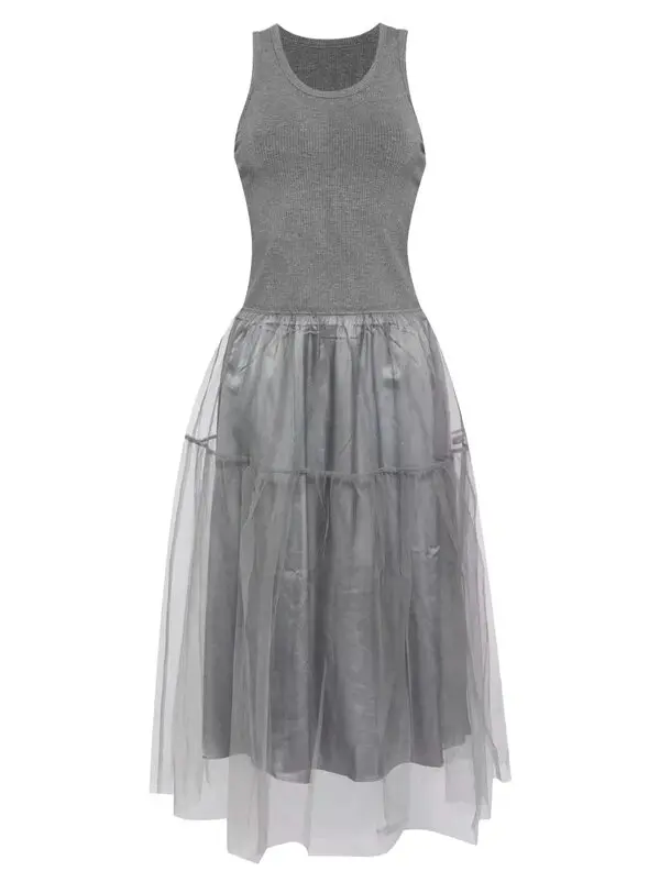 JNBY Midi Dress With Tulle Inserts - Grey