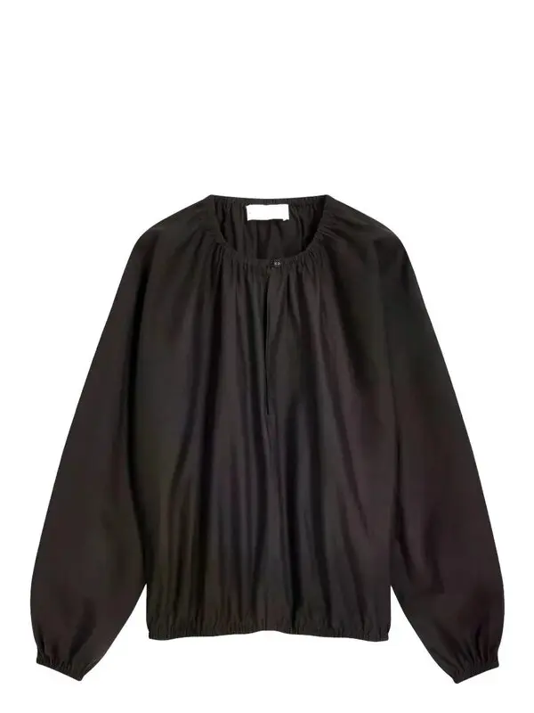 Proenza Schouler White Label Gathered Neck Balloon Sleeve Top - Black