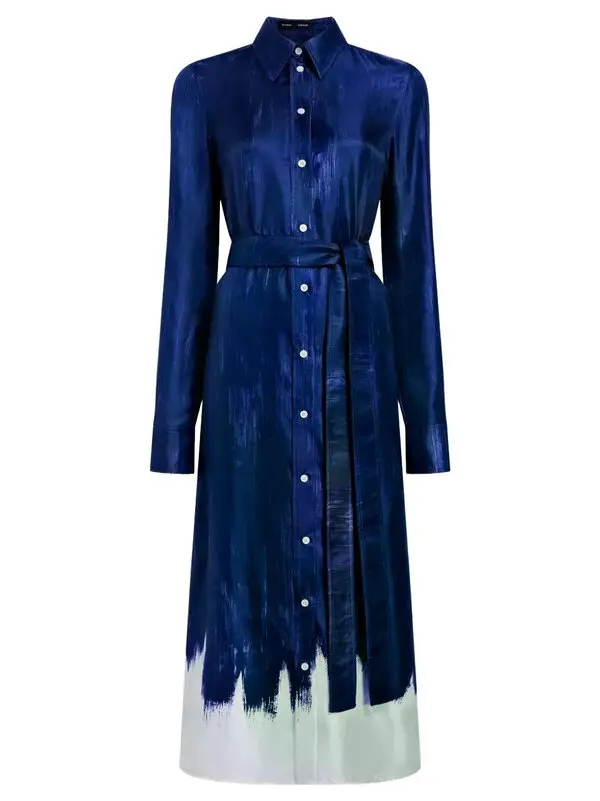 Proenza Schouler Amaya Silk Shirt Dress - Blue